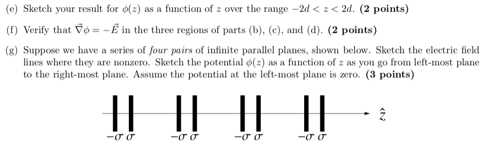 Solved Problem 1 (12 points): Consider two infinite charged | Chegg.com