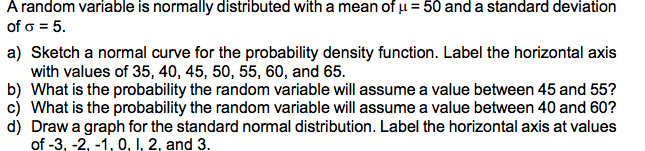 Solved A random variable is normally distributed with a mean | Chegg.com