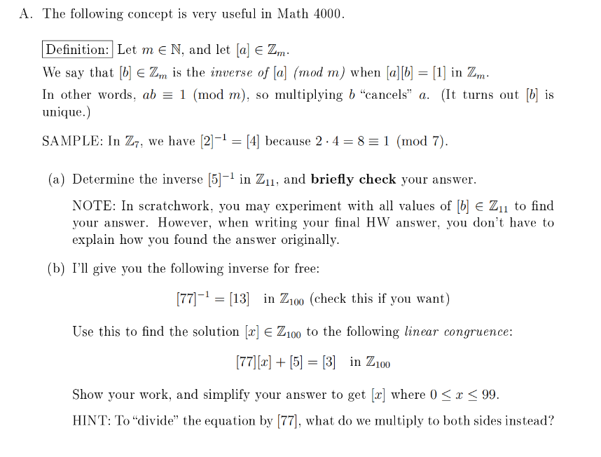 A. ﻿The following concept is very useful in Math | Chegg.com
