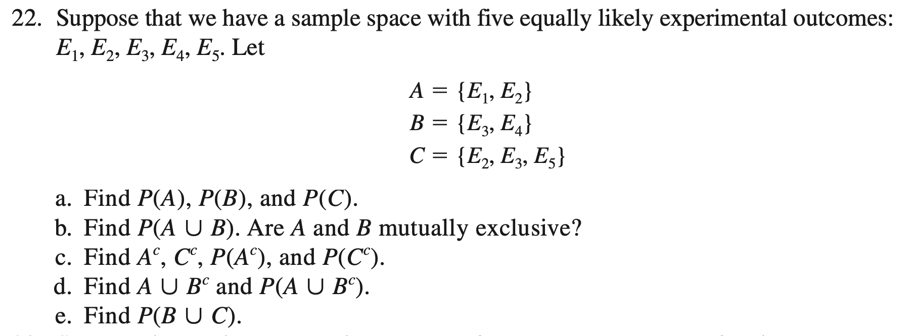 Solved 2. Suppose that we have a sample space with five | Chegg.com