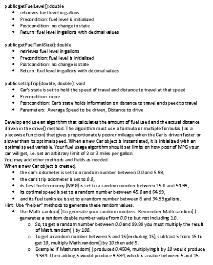 Solved I need just CarGarageDriver in Java please | Chegg.com