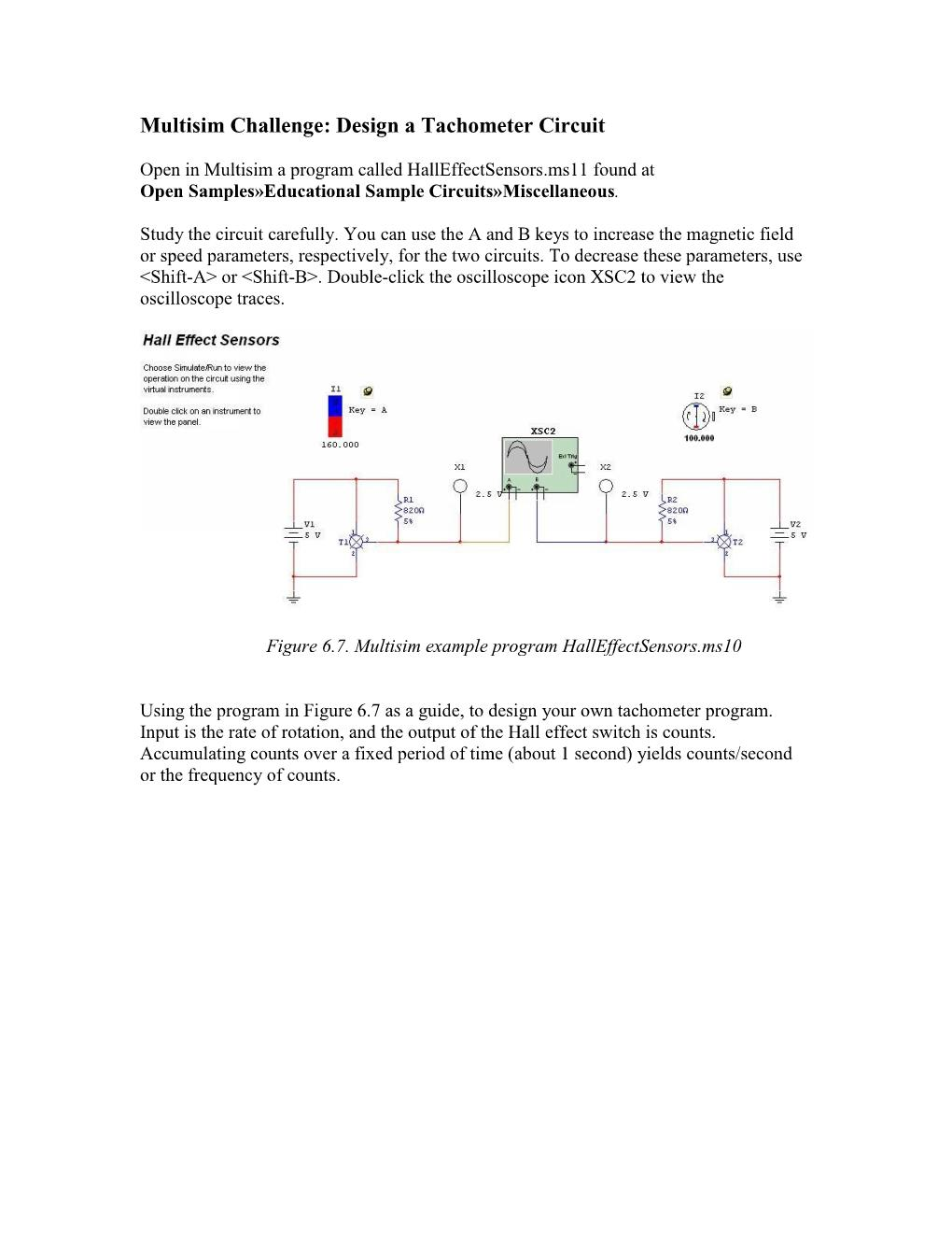 Multisim Challenge: Design a Tachometer Circuit Open | Chegg.com