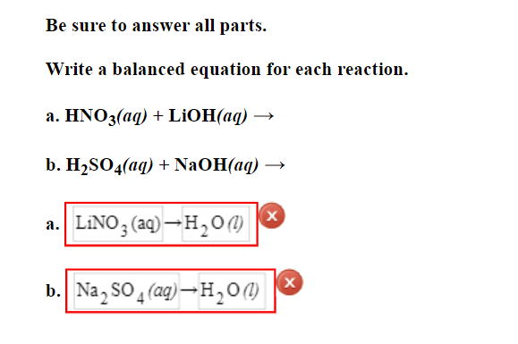 Solved Be sure to answer all parts. Write a balanced | Chegg.com