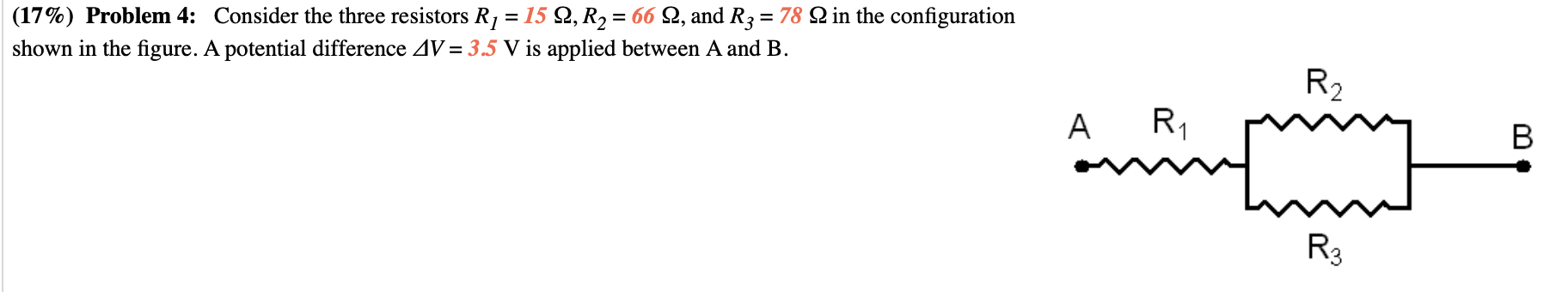 Solved Consider the three resistors R1=15Ω,R2=66Ω, ﻿and | Chegg.com