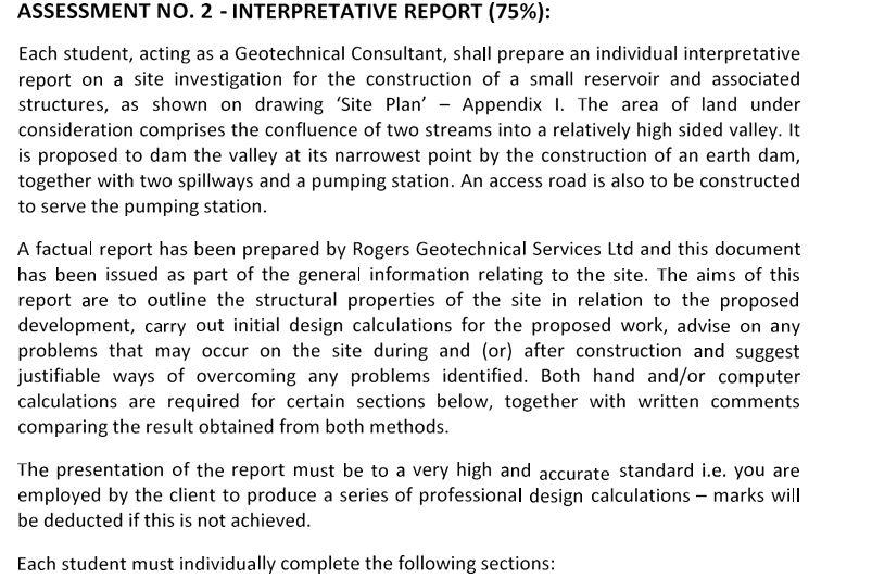 Solved ASSESSMENT NO. 2 - INTERPRETATIVE REPORT (75%): Each | Chegg.com