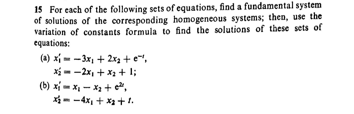 Solved 15 For each of the following sets of equations, find | Chegg.com