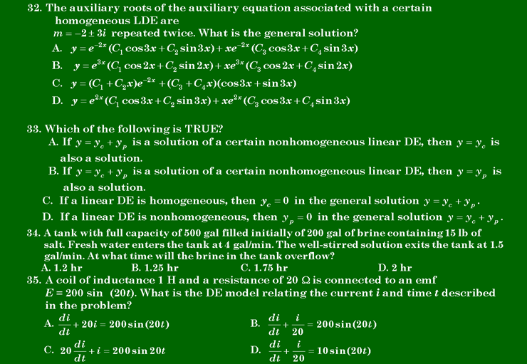 Solved 32. The auxiliary roots of the auxiliary equation | Chegg.com