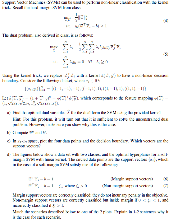 Support Vector Machines (SVMs) can be used to perform | Chegg.com