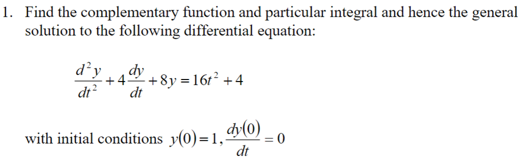 Solved Find the complementary function and particular | Chegg.com