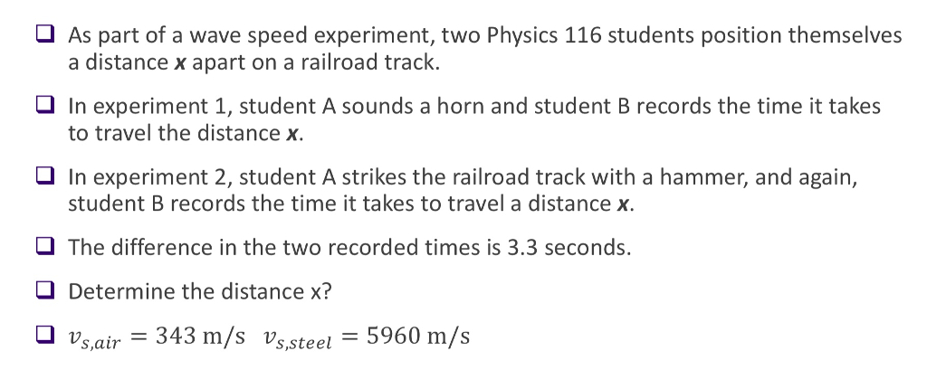 Solved As part of a wave speed experiment, two Physics 116 | Chegg.com