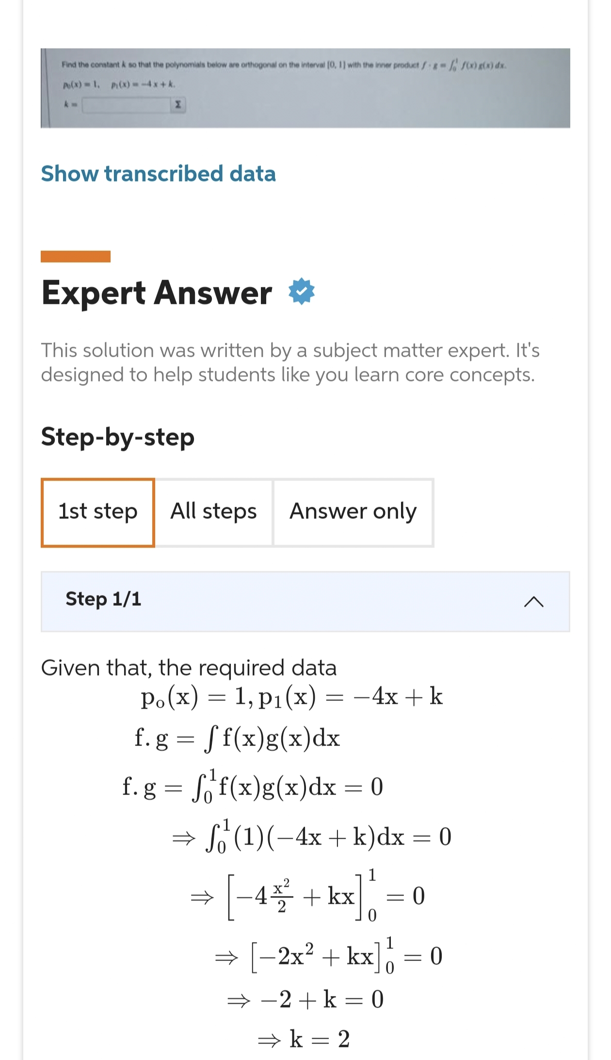 Solved Find the constant k so that the polynomials below are | Chegg.com