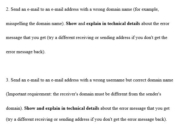 Solved 2. Send an e-mail to an e-mail address with a wrong | Chegg.com