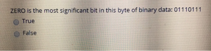 Solved ZERO is the most significant bit in this byte of | Chegg.com