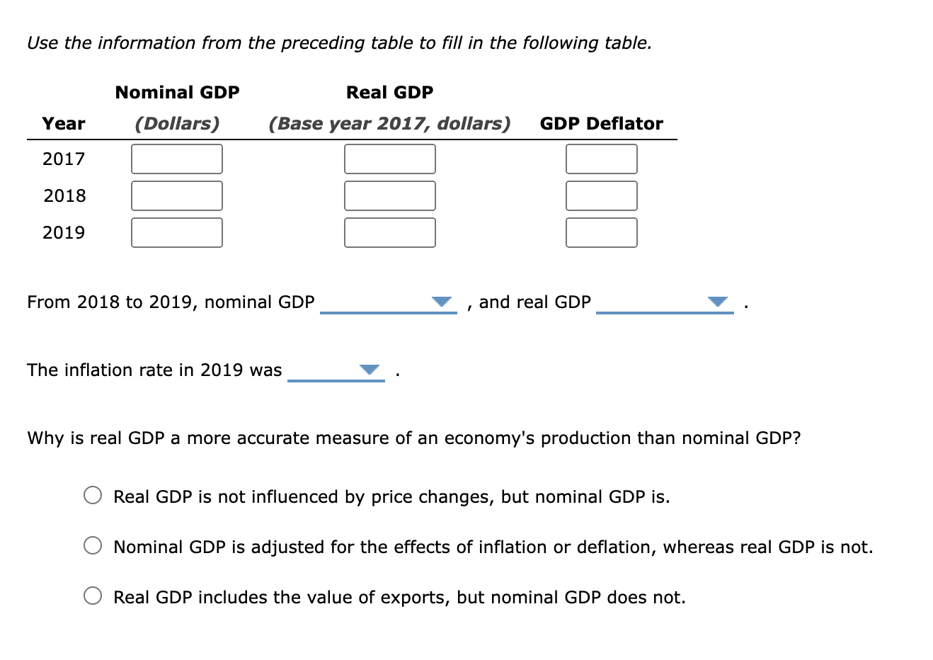 Solved 5. Real versus nominal GDP Consider a simple economy | Chegg.com