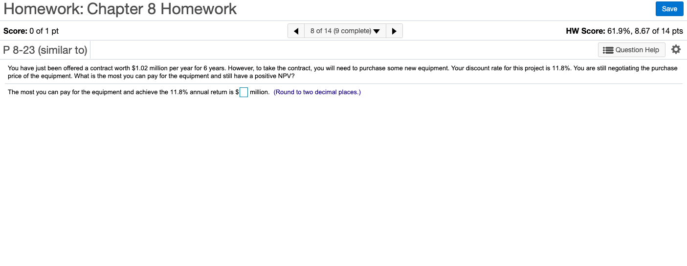 Solved Homework Chapter 8 Homework Save Score 0 Of 1 Pt 8