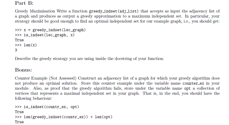 Solved Task 2: Maximal Independent Set Problem Warmup: | Chegg.com