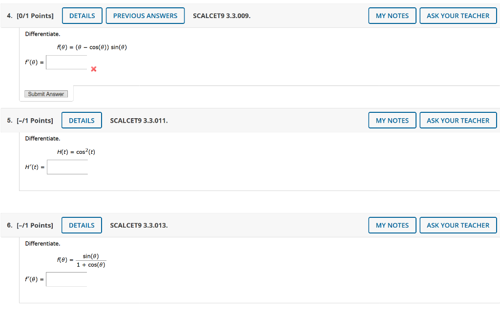Solved 4. [0/1 Points] DETAILS PREVIOUS ANSWERS SCALCET9 | Chegg.com