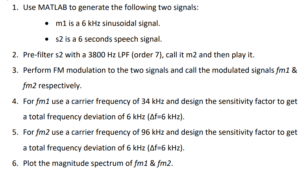 Solved 1. Use MATLAB to generate the following two signals: | Chegg.com