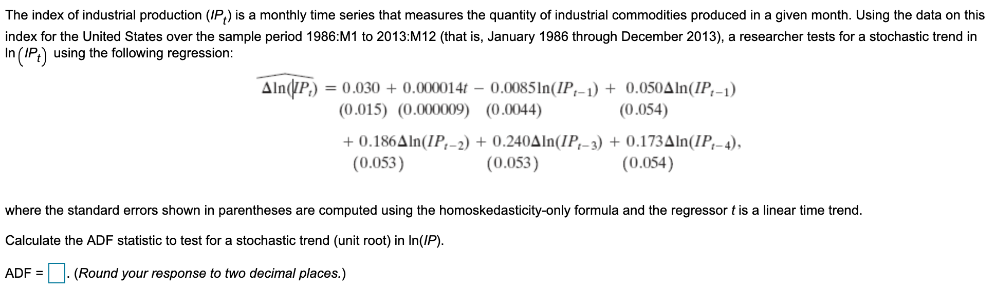 Solved The index of industrial production (IPA) is a monthly | Chegg.com