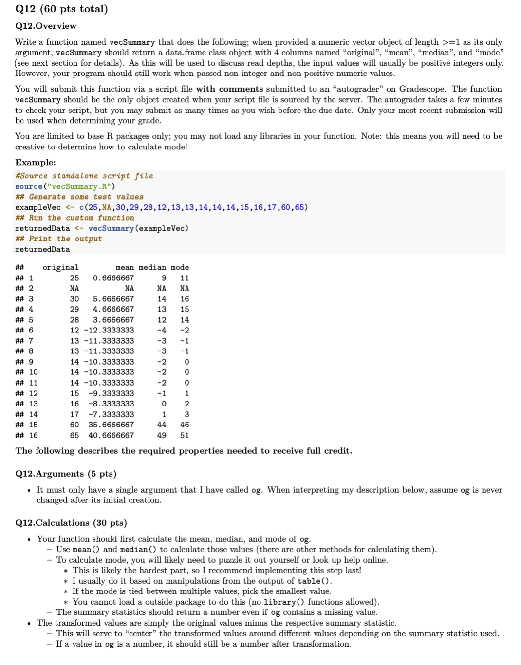 Solved Q12 (60 ﻿pts total)Q12.OverviewWrite a function named | Chegg.com