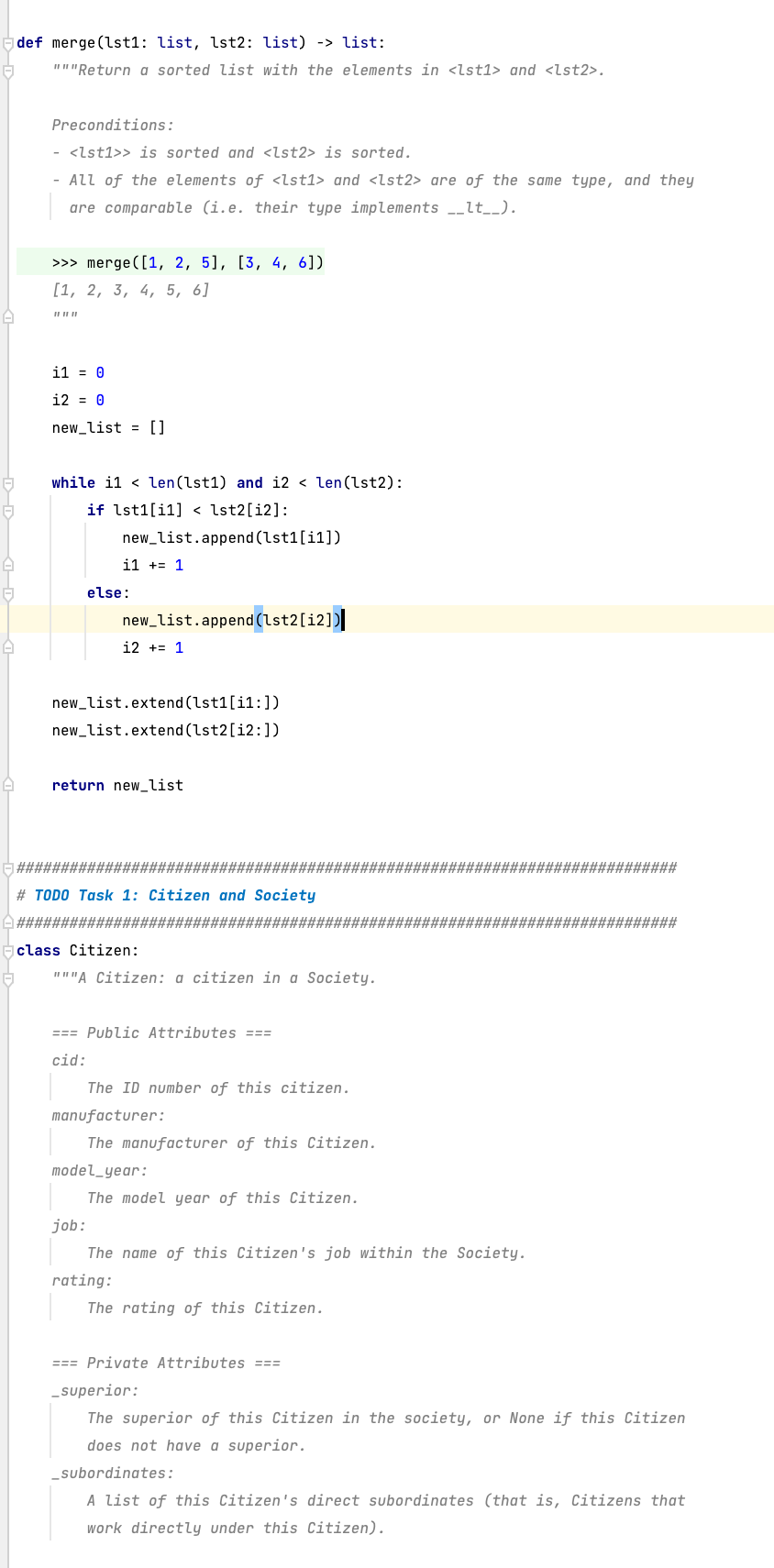 Solved def merge(lst1: list, ist2: list) -> list: "Return a | Chegg.com