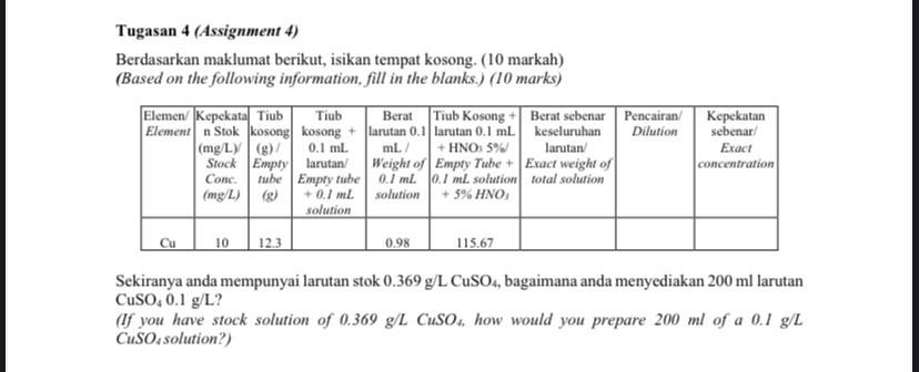 Solved Tugasan 4 (Assignment 4) Berdasarkan maklumat | Chegg.com Solved Tugasan 4 (Assignment 4) Berdasarkan maklumat | Chegg.com