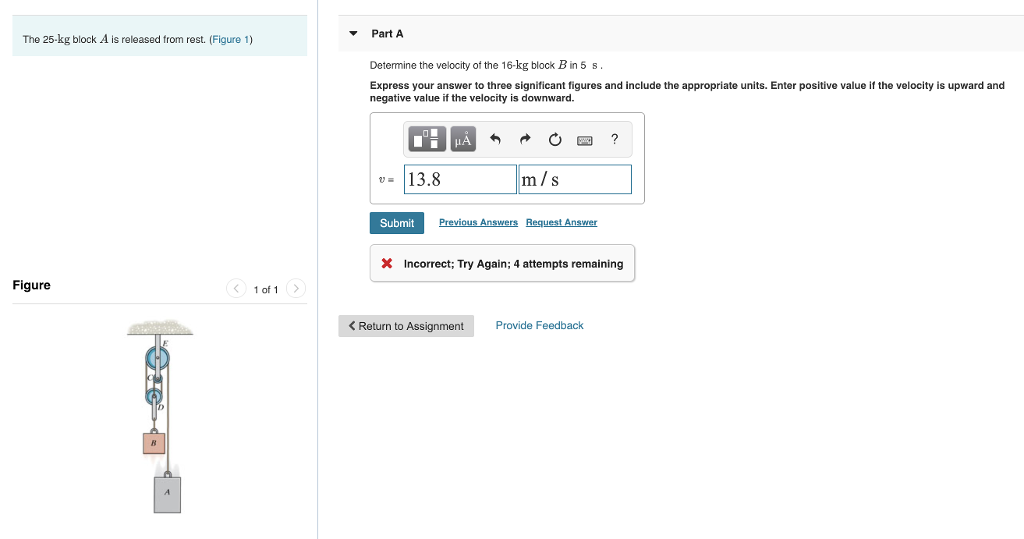 Solved The 25-kg block A is released from rest. (Figure 1) | Chegg.com
