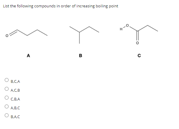 Solved List the following compounds in order of increasing | Chegg.com