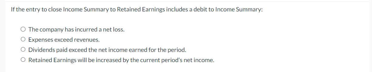 Solved If the entry to close Income Summary to Retained | Chegg.com