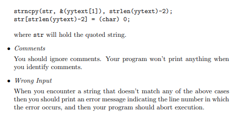 The question is: Use lex to build a lexical analyzer | Chegg.com