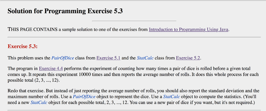 Solution for Programming Exercise 5.3 THIS PAGE | Chegg.com