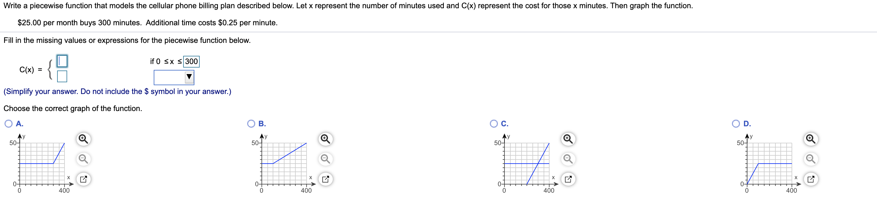 Solved Write a piecewise function that models the cellular | Chegg.com