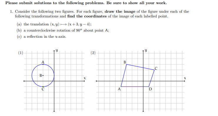Solved lease submit solutions to the following problems. Be | Chegg.com