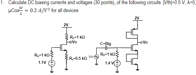 Solved Calculate DC biasing currents and voltages ( 30 | Chegg.com