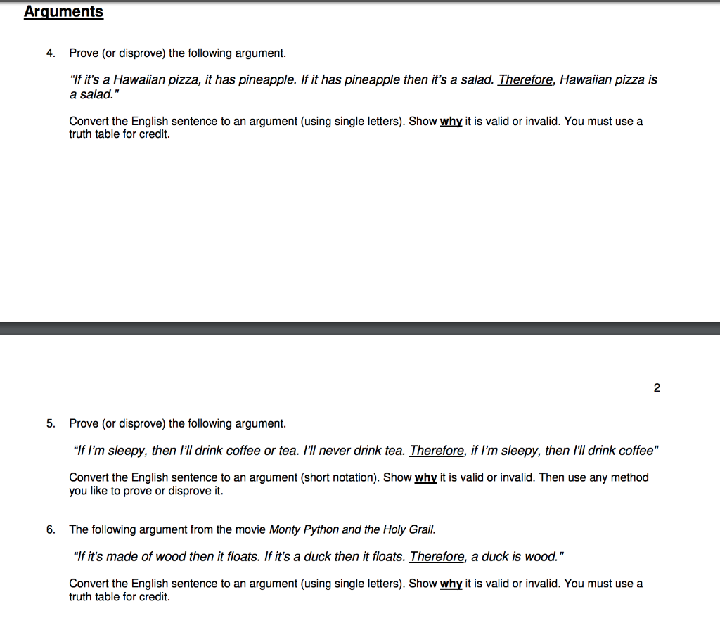 Solved Arquments 4. Prove (or disprove) the following | Chegg.com