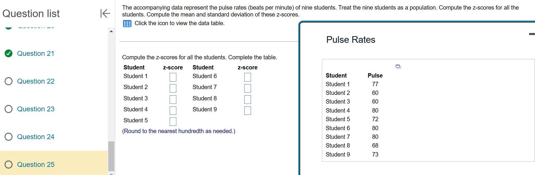 Solved estion list Question 21 The accompanying data | Chegg.com Solved estion list Question 21 The accompanying data | Chegg.com