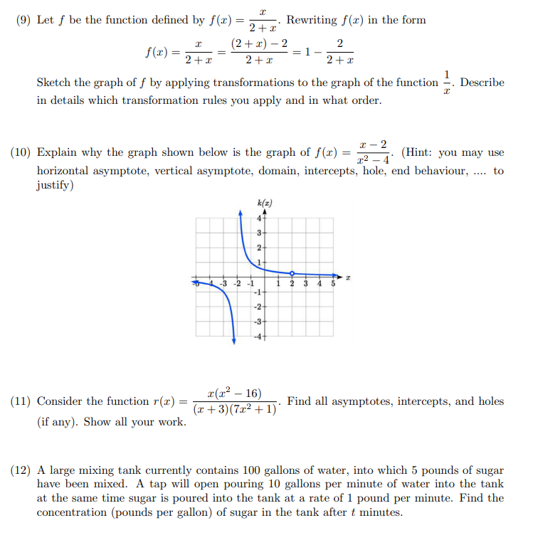 Solved x (9) Let f be the function defined by f(x) = | Chegg.com