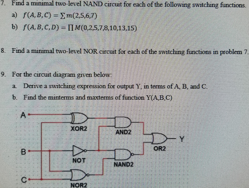 Solved Find a minimal two-level NAND circuit for each of the | Chegg.com