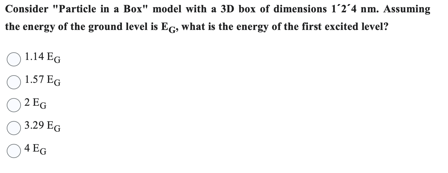 Solved Consider "Particle in a Box" model with a 3D box of | Chegg.com