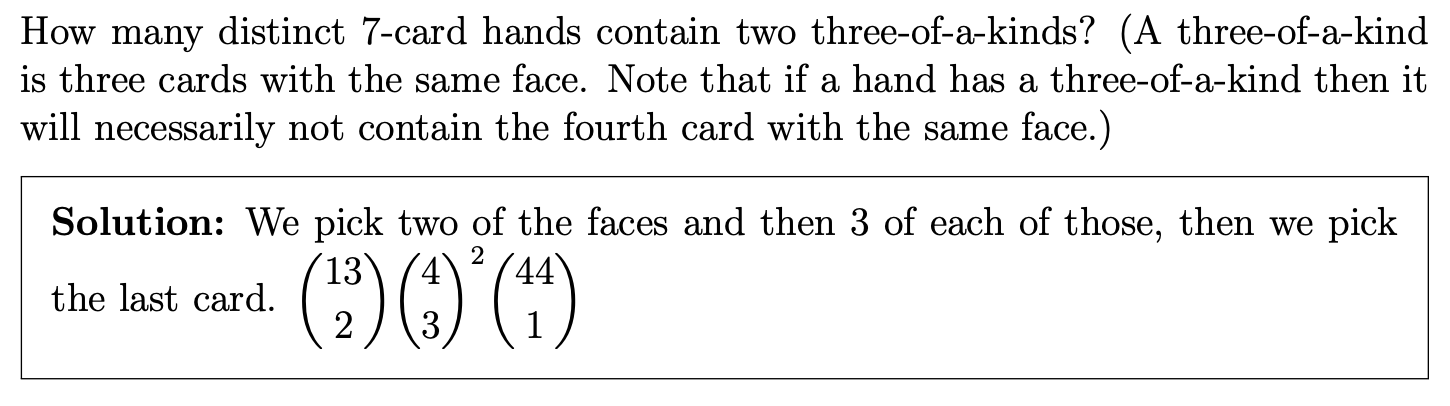 Solved How many distinct 7-card hands contain two | Chegg.com