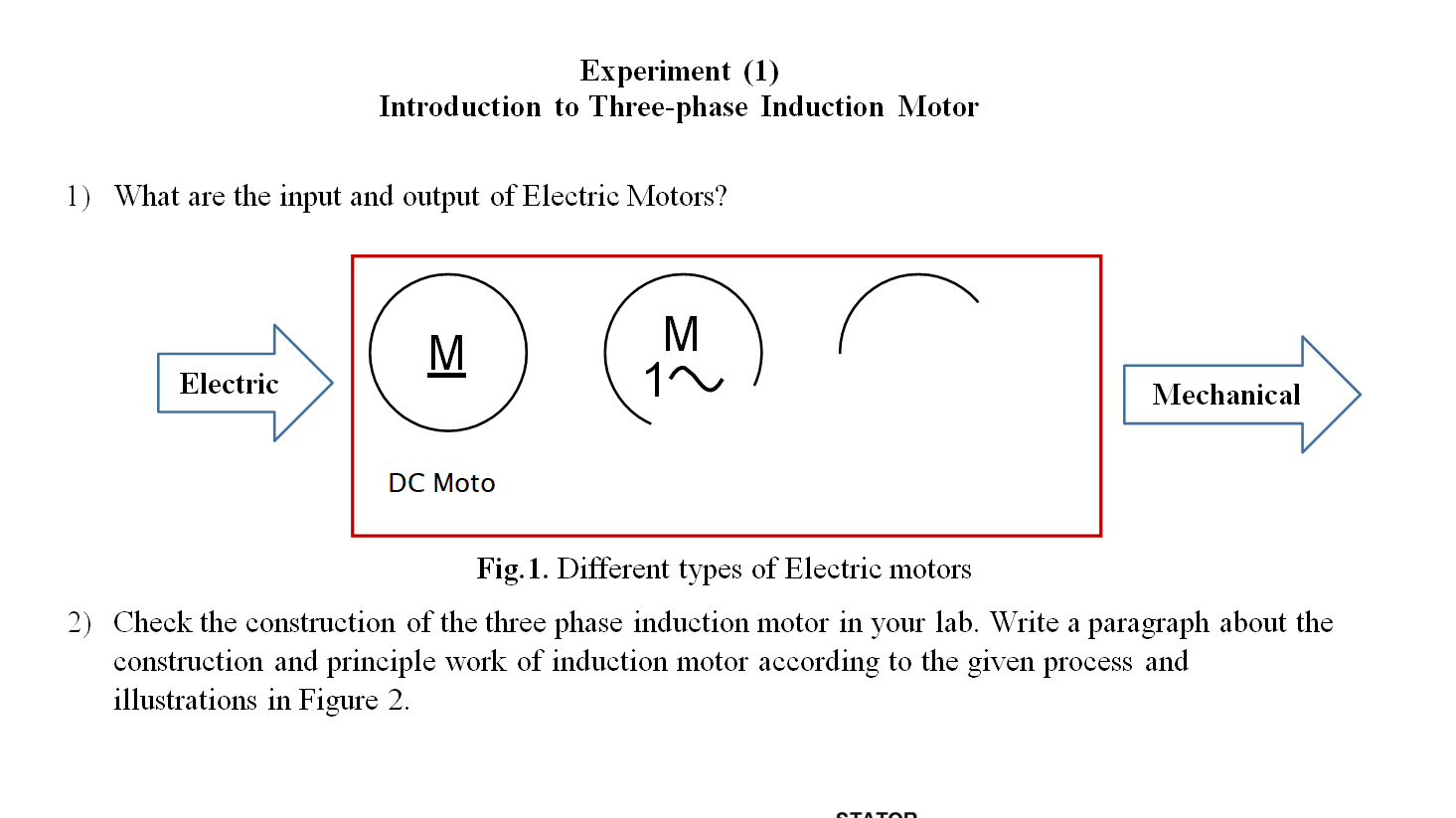Experiment (1) Introduction to Three-phase Induction | Chegg.com