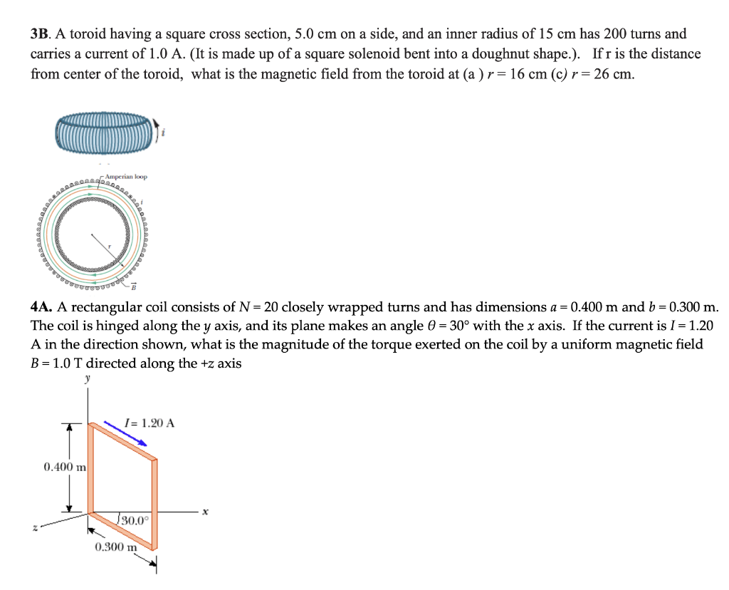 Solved 3B. A toroid having a square cross section, 5.0 cm on | Chegg.com
