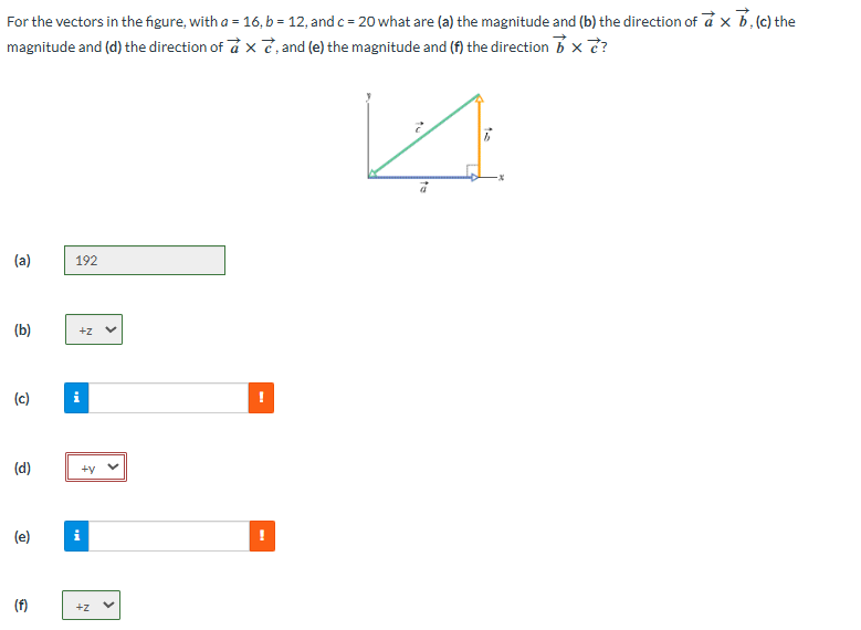 Solved For the vectors in the figure, with a=16,b=12, ﻿and | Chegg.com