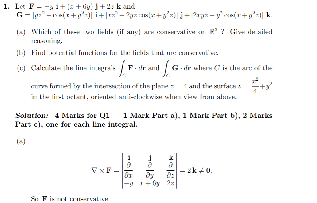 Solved Vector calculus, conservative | Chegg.com