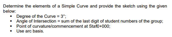 Solved Determine the elements of a Simple Curve and | Chegg.com