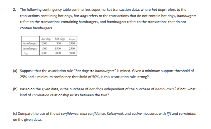Solved 2. The following contingency table summarizes | Chegg.com