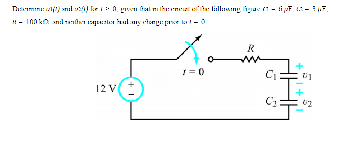 Solved Determine U1(t) ﻿and U2(t) ﻿for t≥0, ﻿given that in | Chegg.com