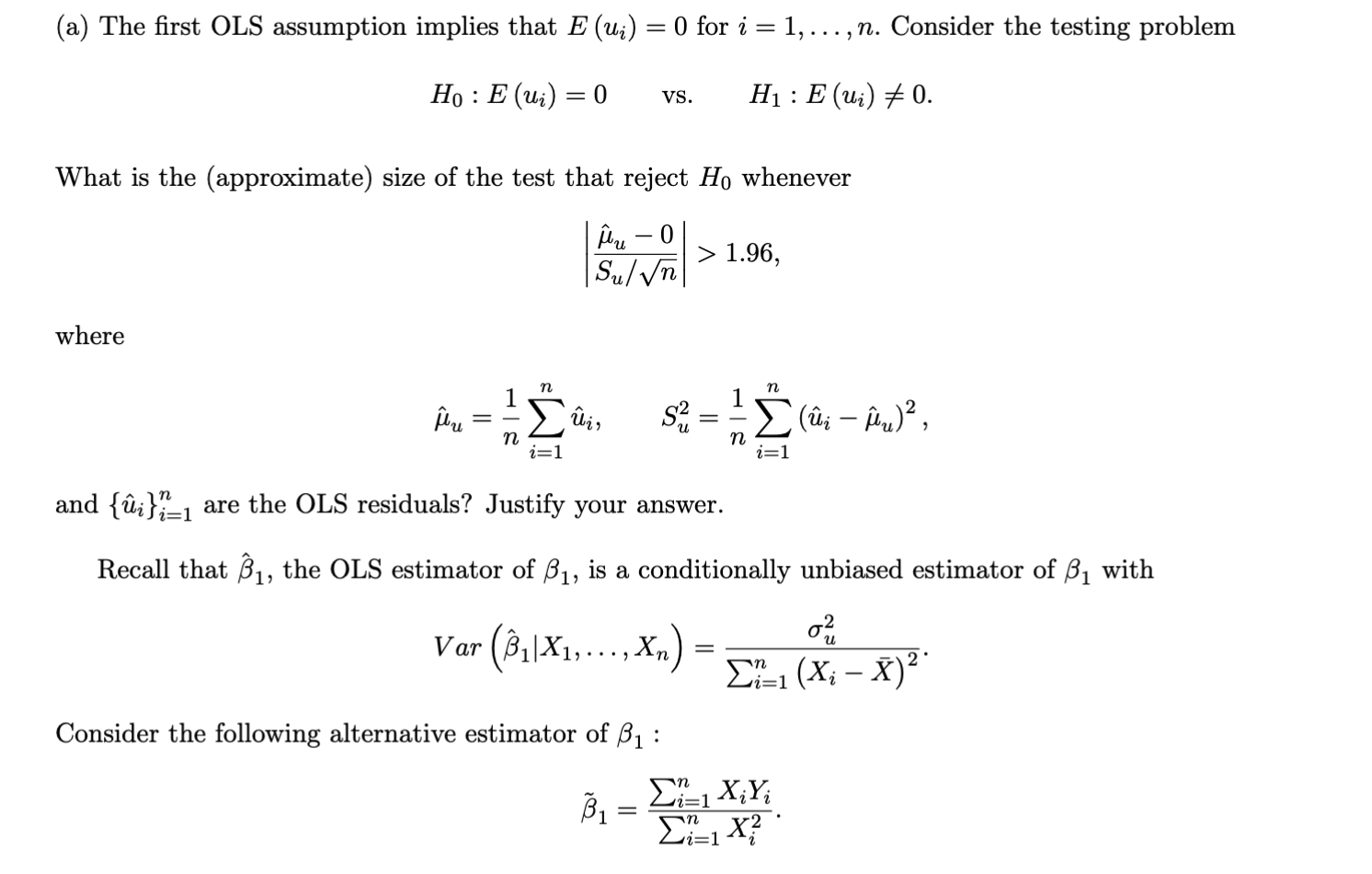 Solved Problem 3. Consider the simple linear regression | Chegg.com
