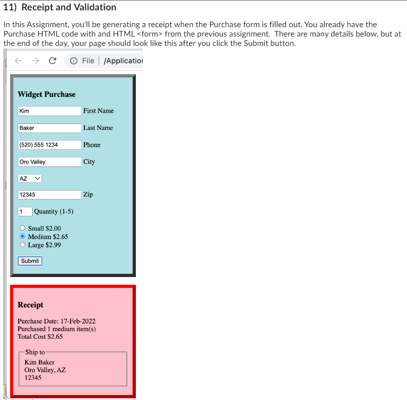Solved 11) Receipt and Validation In this Assignment, you'll | Chegg.com