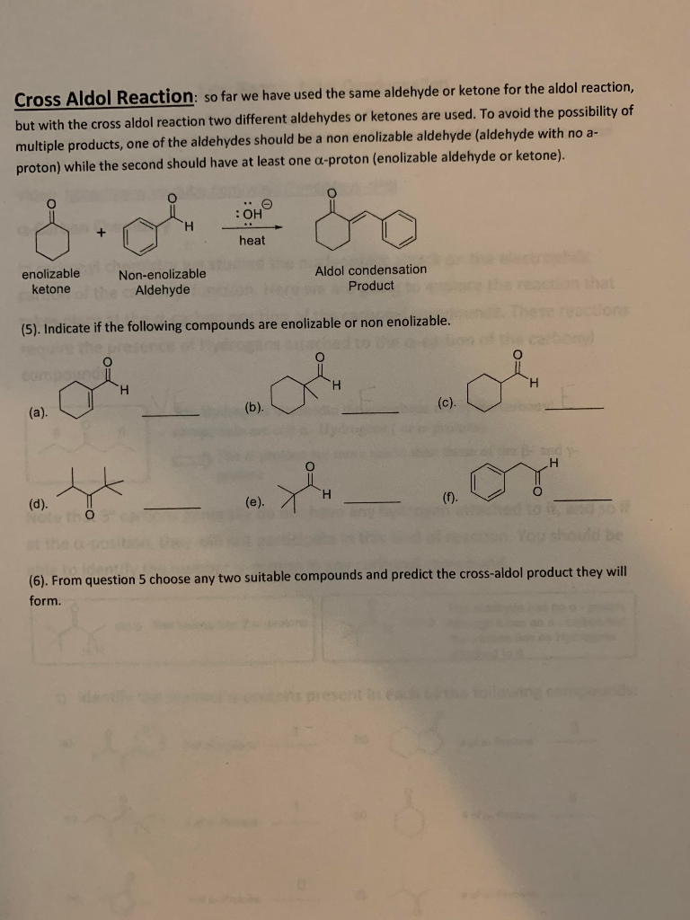 Solved Cross Aldol Reaction: so far we have used the same | Chegg.com